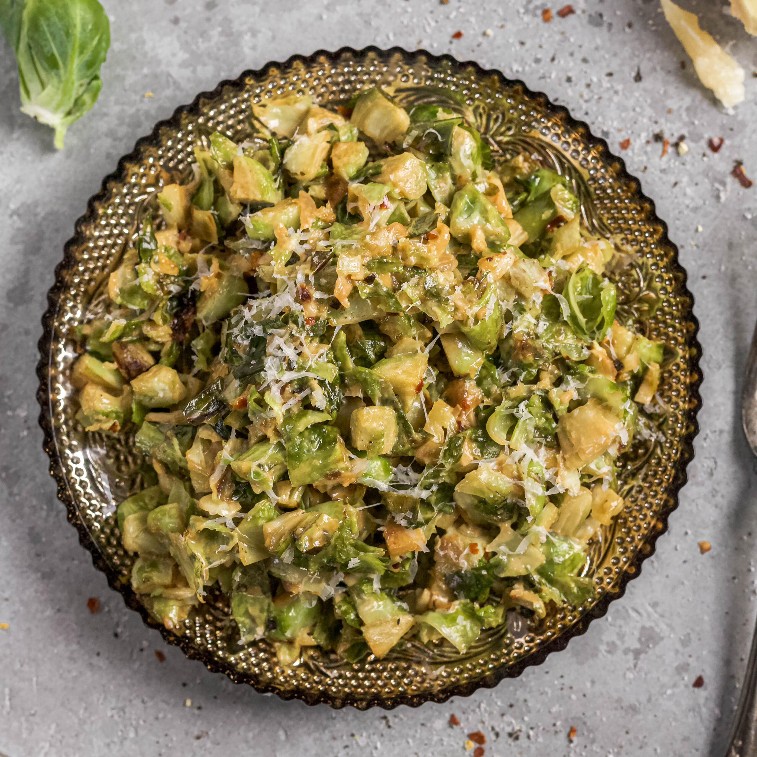 Small Batch Creamy Chopped Brussels Sprouts - A Flavor Journal