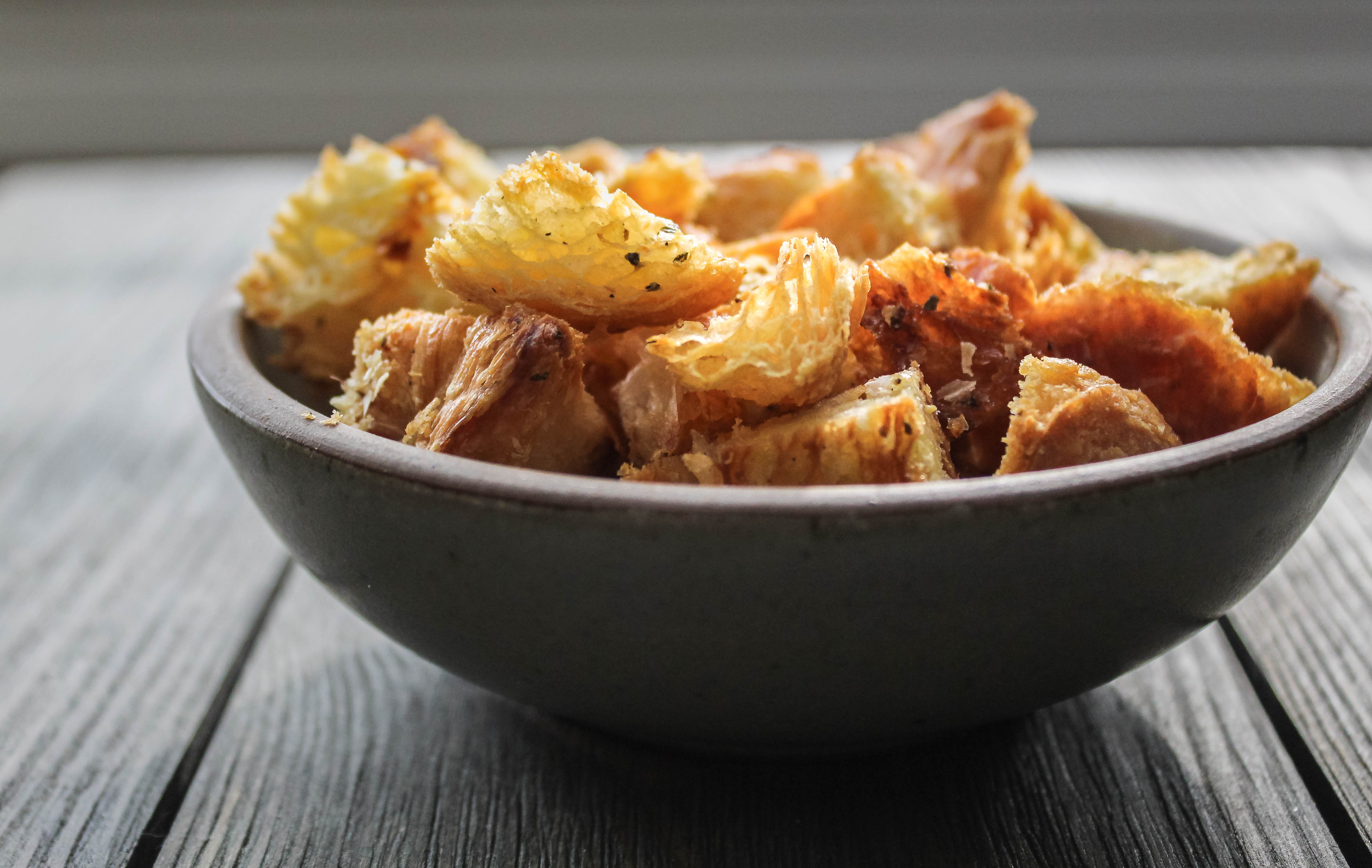 toasted croissant croutons - A Flavor Journal