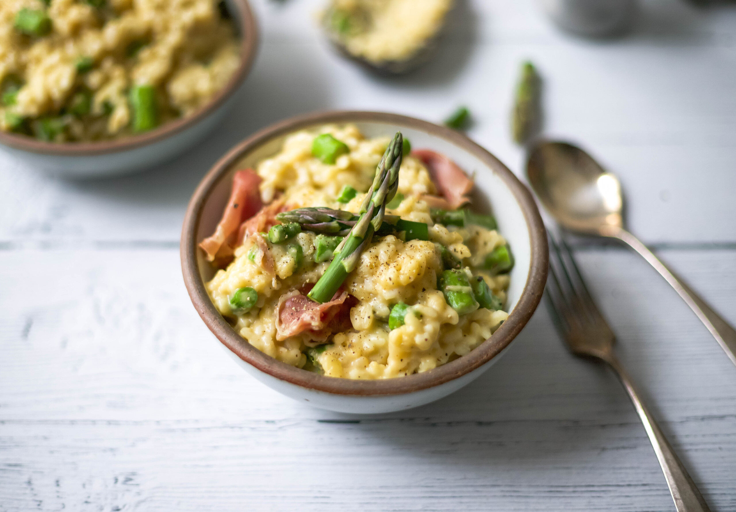 lemon asparagus risotto with prosciutto - A Flavor Journal
