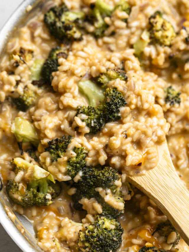 Broccoli Cheddar Risotto - A Flavor Journal