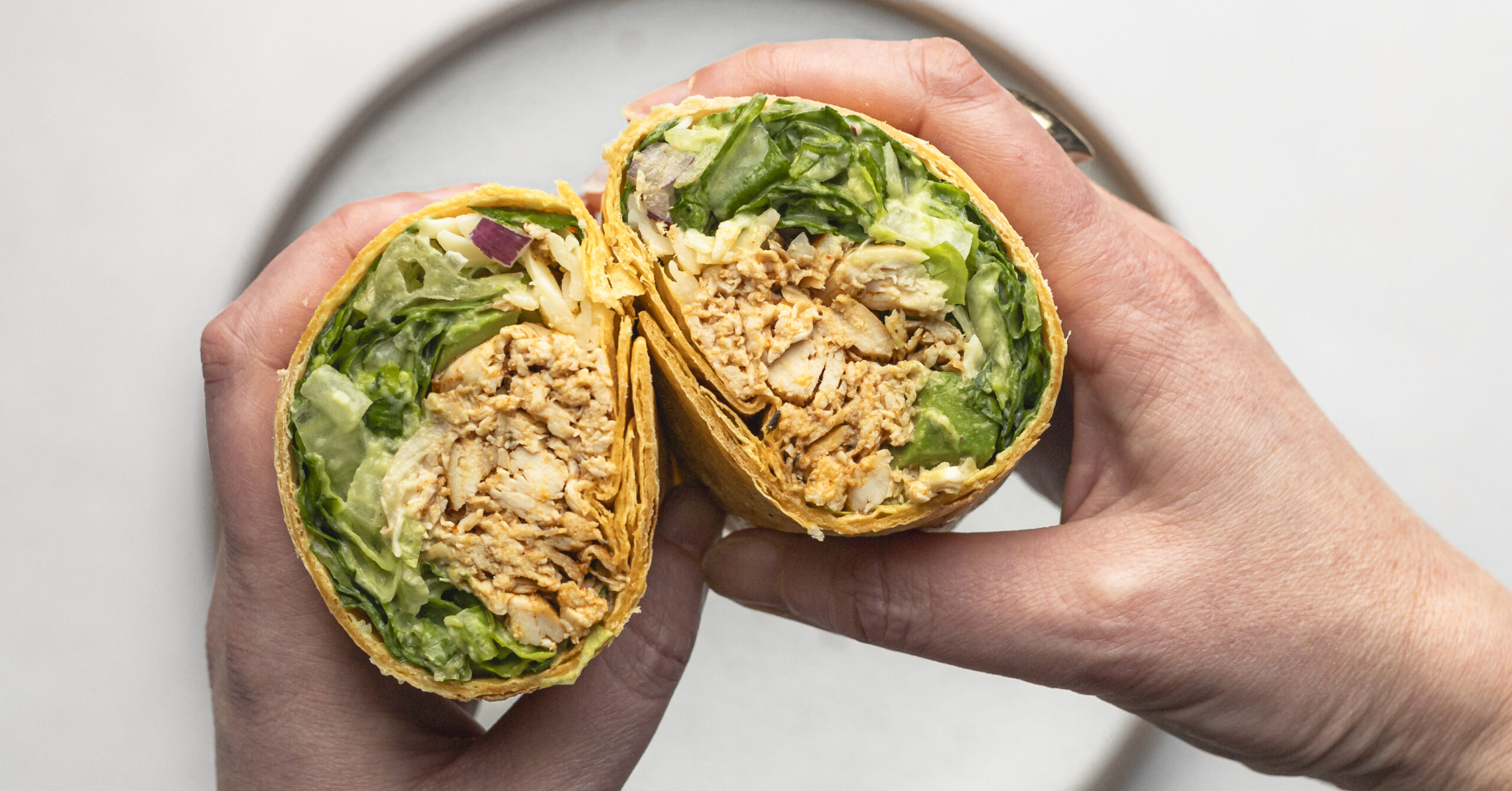 Blackened Chicken Avocado Wraps with Avocado Caesar Dressing - A Flavor ...